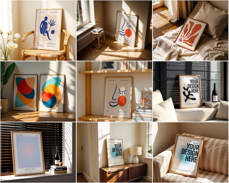 150 Frame Poster Mockup PSD Bundle, DIN A Ratio Templates (digital ...