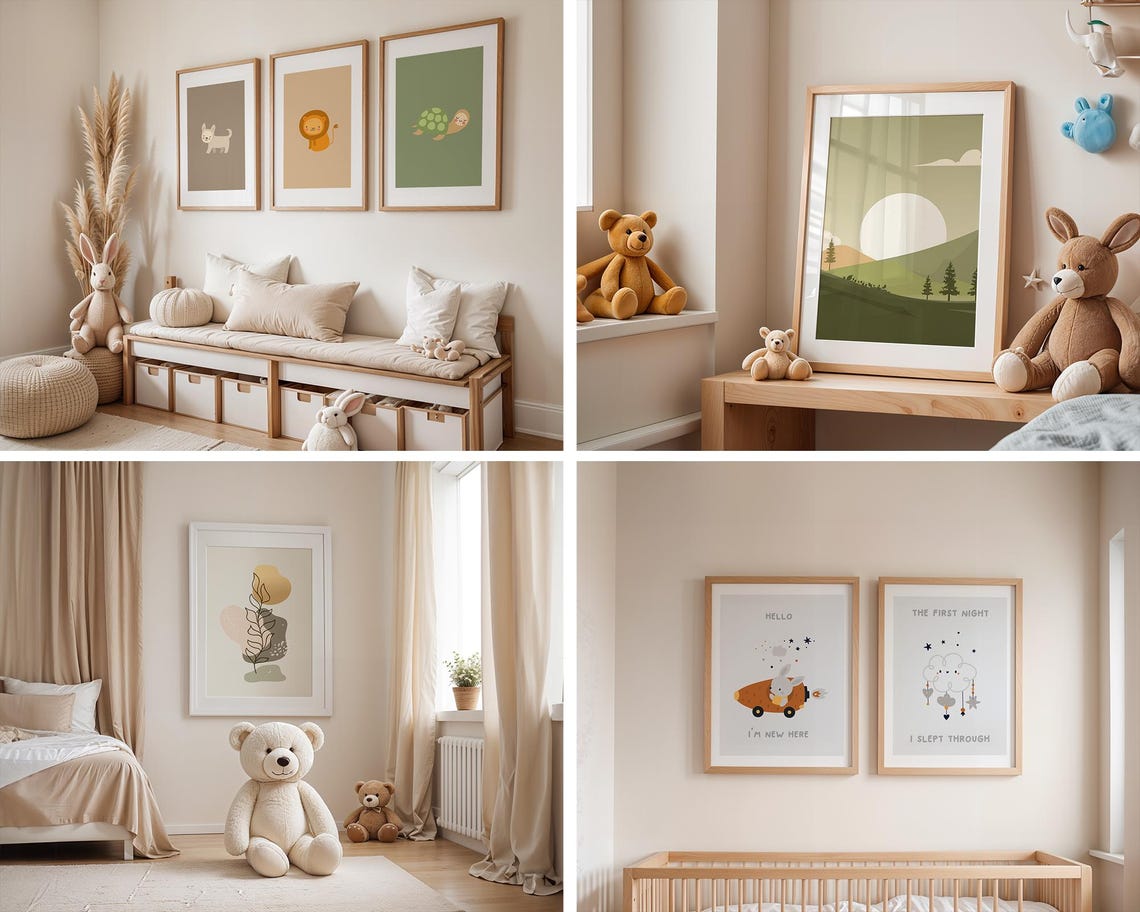 30 Nursery Frame Mockup Bundle: Baby Room Wall Art (PSD, Instant ...