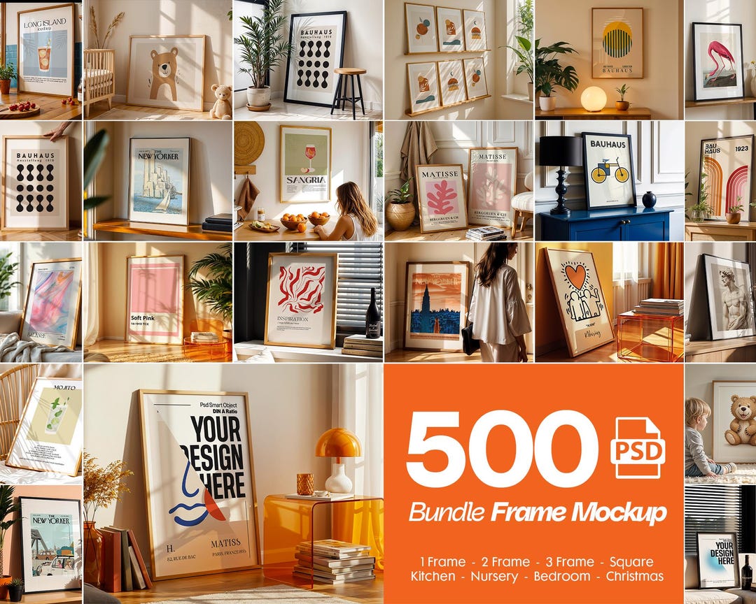 500+ Frames Mockup PSD Bundle Set, Wall Art Mockup Bundle, Mockup Frame ...