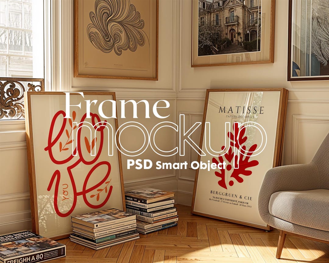 Double Frames Mockup PSD: Wall Art Display (digital Download) - Etsy