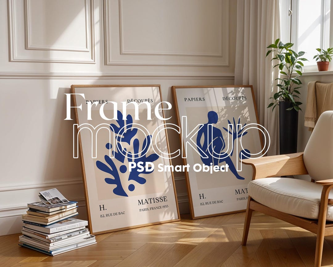 2 Frames Mockup PSD, Mockup Frames, Double Frames Mockup, Set of 2 Mock ...