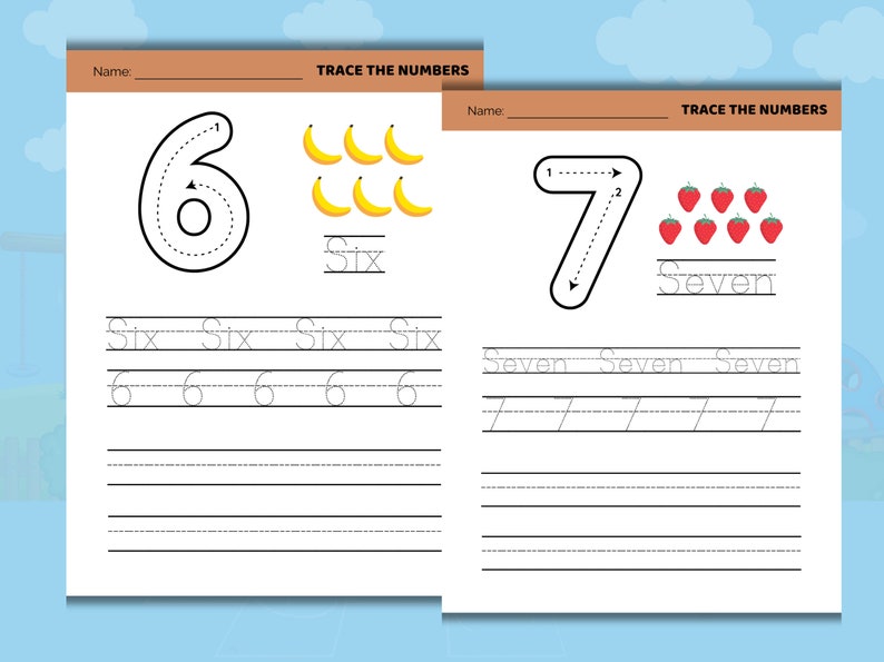 Number Tracing Worksheets, Printable Preschool,handwriting Practice ...