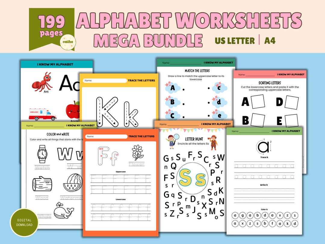 Preschool,pre-k, Kindergarten Printable Alphabet Worksheets, Letter ...