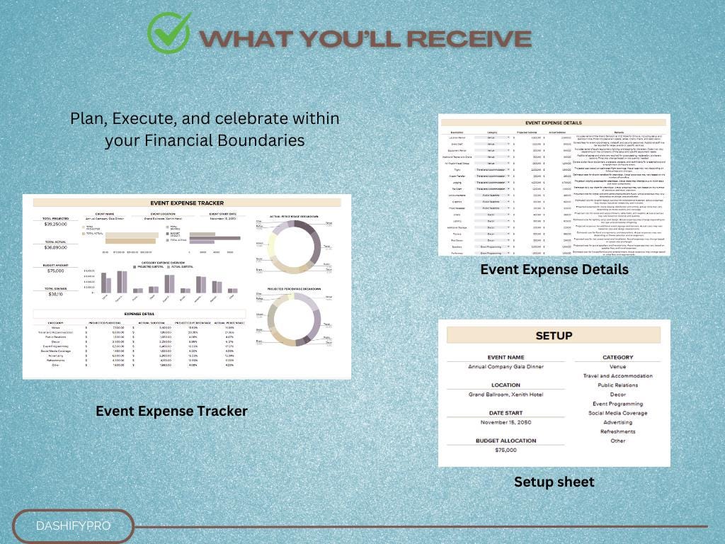 Event Expense Tracker Spreadsheet Template | Instant Download | Google ...