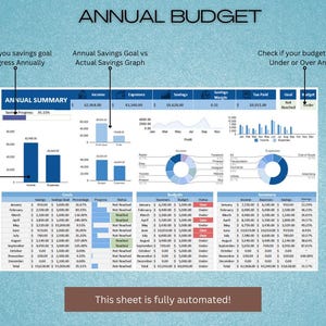 2025 Ultimate Budget & Saving Tracker Spreadsheet, Goal Tracker, Tax ...