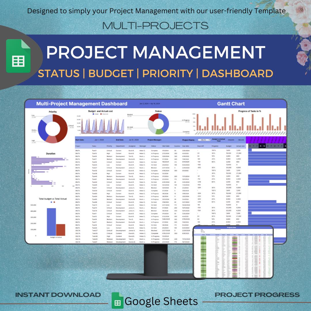 Project Management Dashboard | Multi-projects Dashboard | Multiple ...