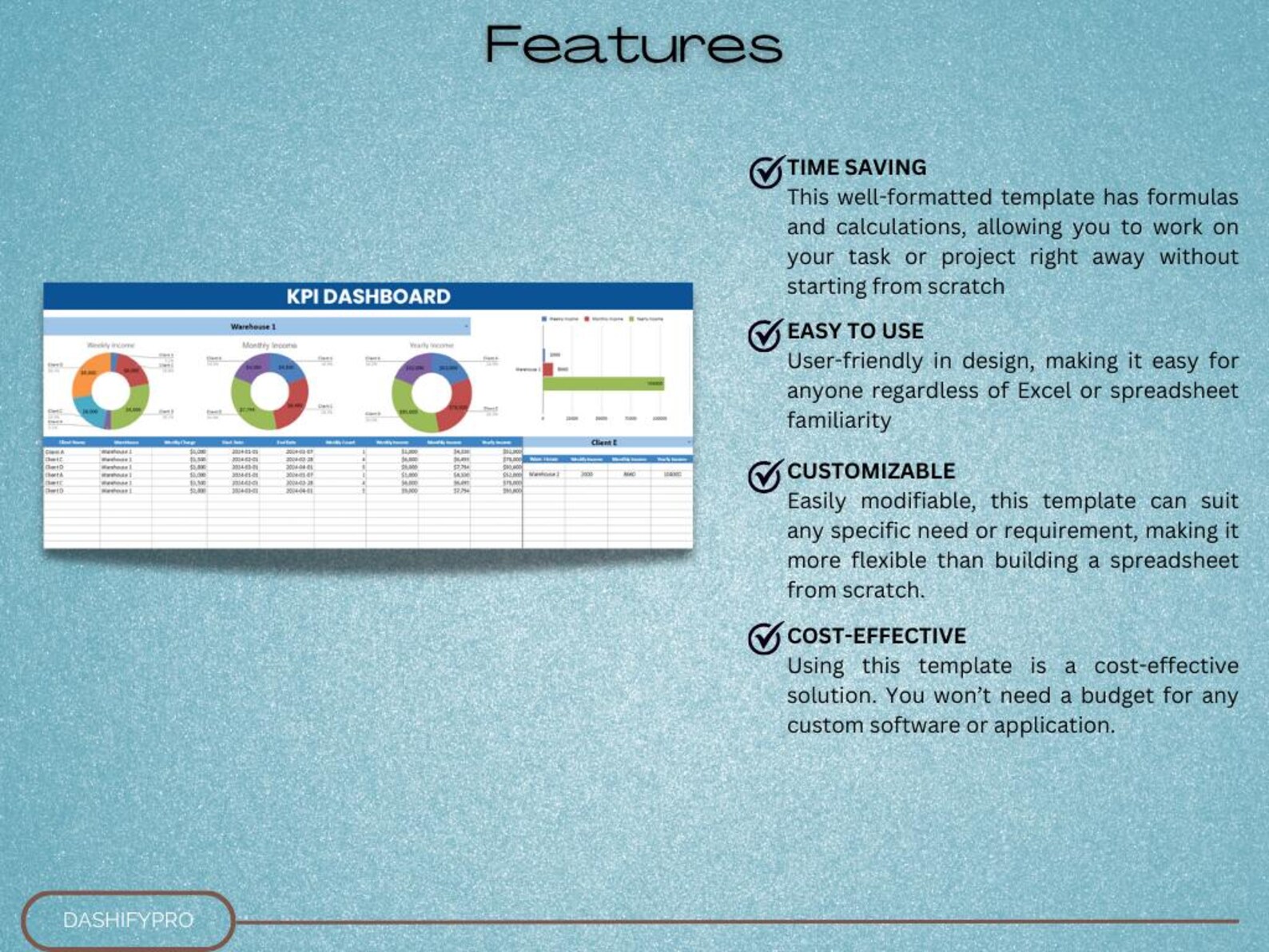 Business KPI Tracker Dashboard - Weekly Monthly Yearly Income Tracker ...