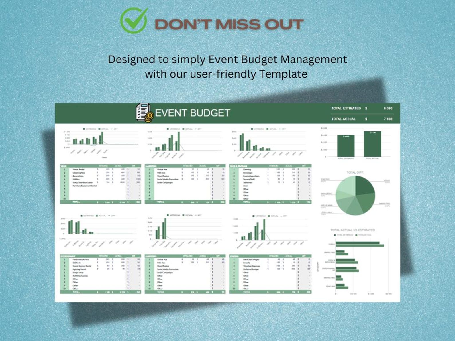 Event Budget Planner Spreadsheet Template Made Digital Download ...