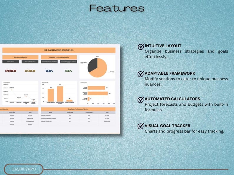 HR Dashboard Spreadsheet | Recruitment Metrics | Employee Performance ...