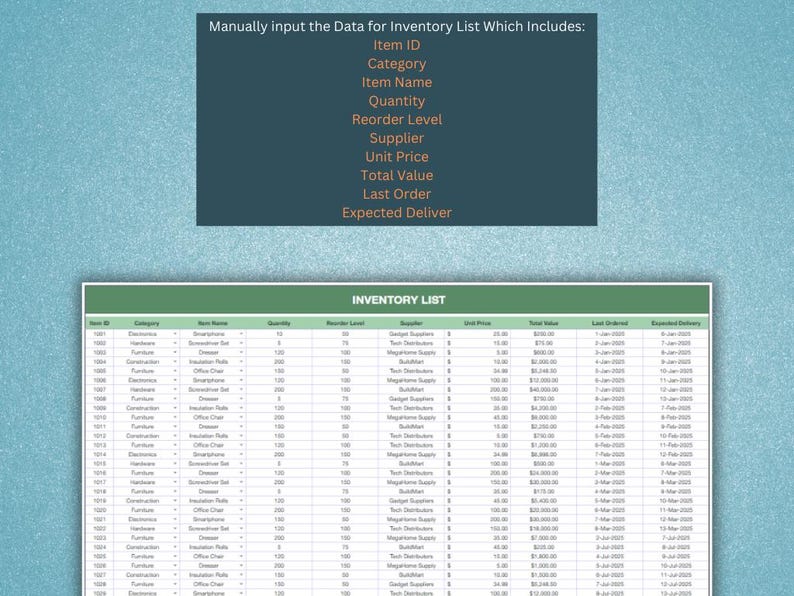 Inventory Tracker Spreadsheet, Google Sheets, 2025 Inventory Template ...