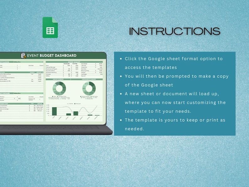 Event Budget Planner Spreadsheet Template | Instant Download | Google ...