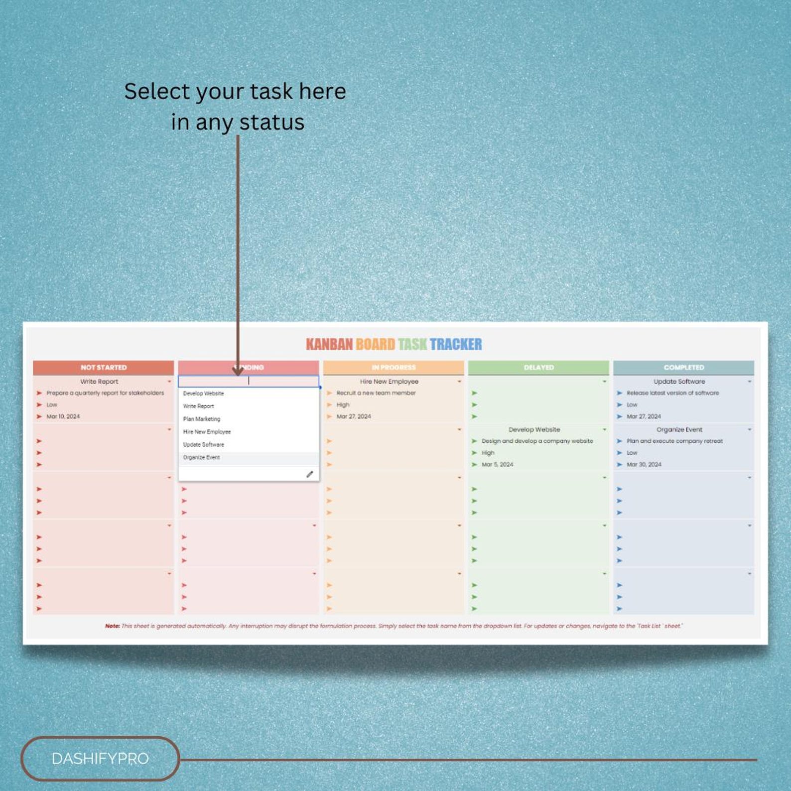 Kanban Board Tracker for Small Business Project Planning To-do List ...