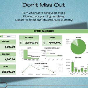 The Ultimate Wealth Dashboard Spreadsheet | Monthly Budget Tracker ...