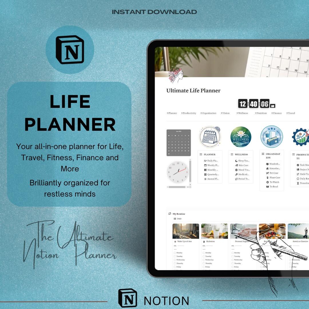 Notion Life Planner Notion Templates Notion Light Mode Notion All in ...