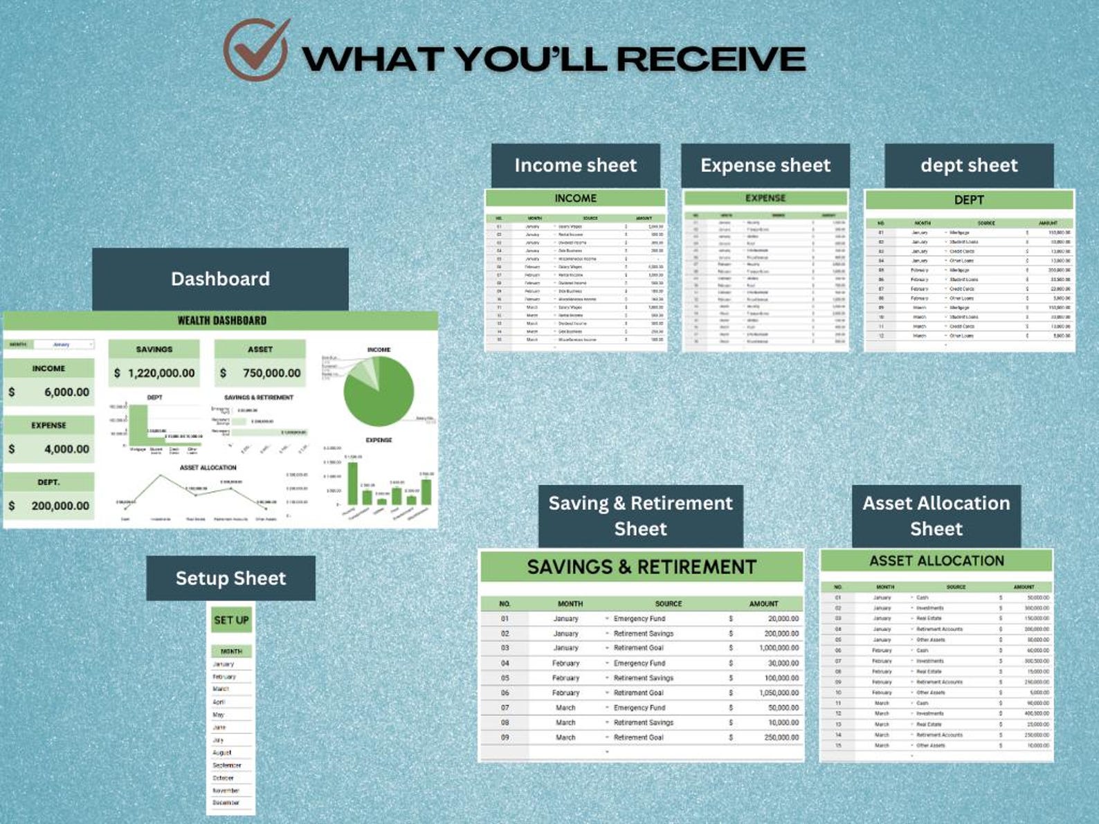 The Ultimate Wealth Dashboard Spreadsheet | Monthly Budget Tracker ...