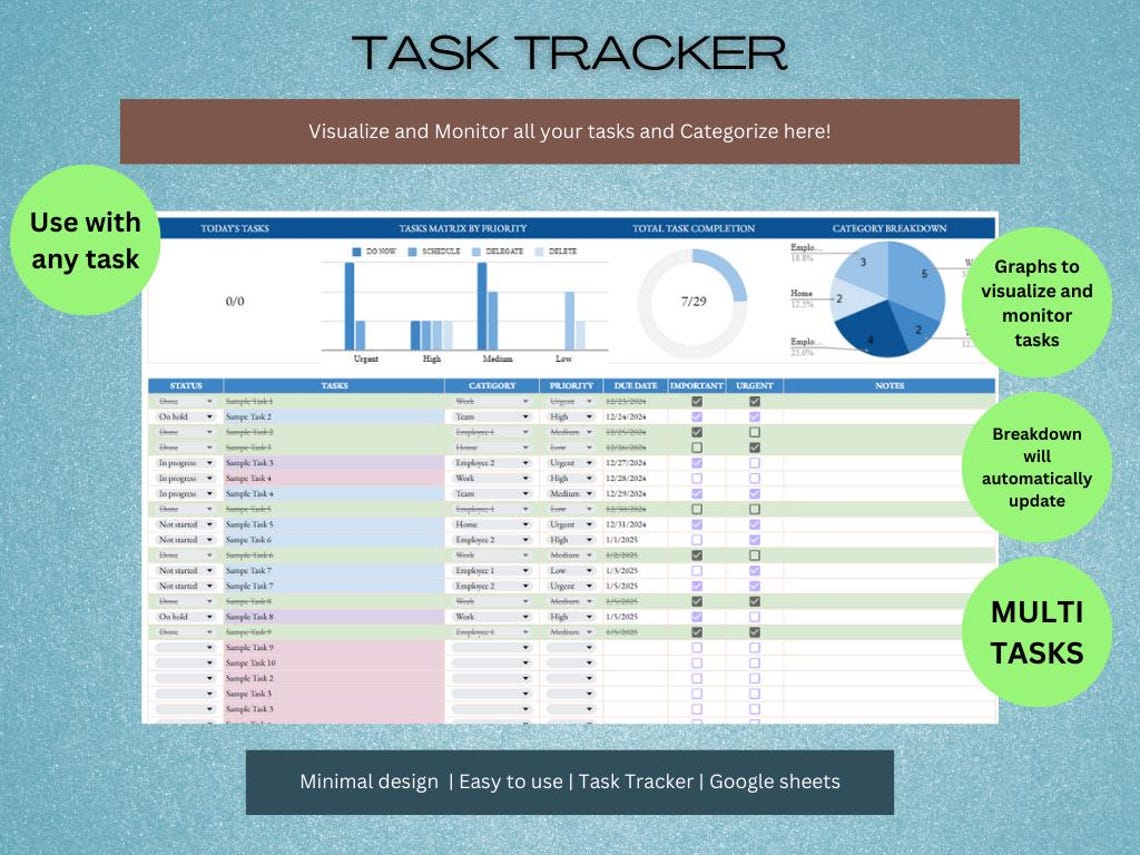 Eisenhower Matrix Google Sheets Decision Matrix Spreadsheet Task ...