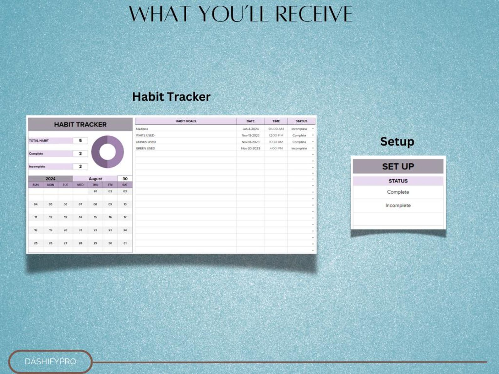 Habit Tracker Spreadsheet Google Sheets Excel Daily Habit Planner ...