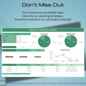 Project Budget Report Dashboard Spreadsheet | Project Cost Matrix ...