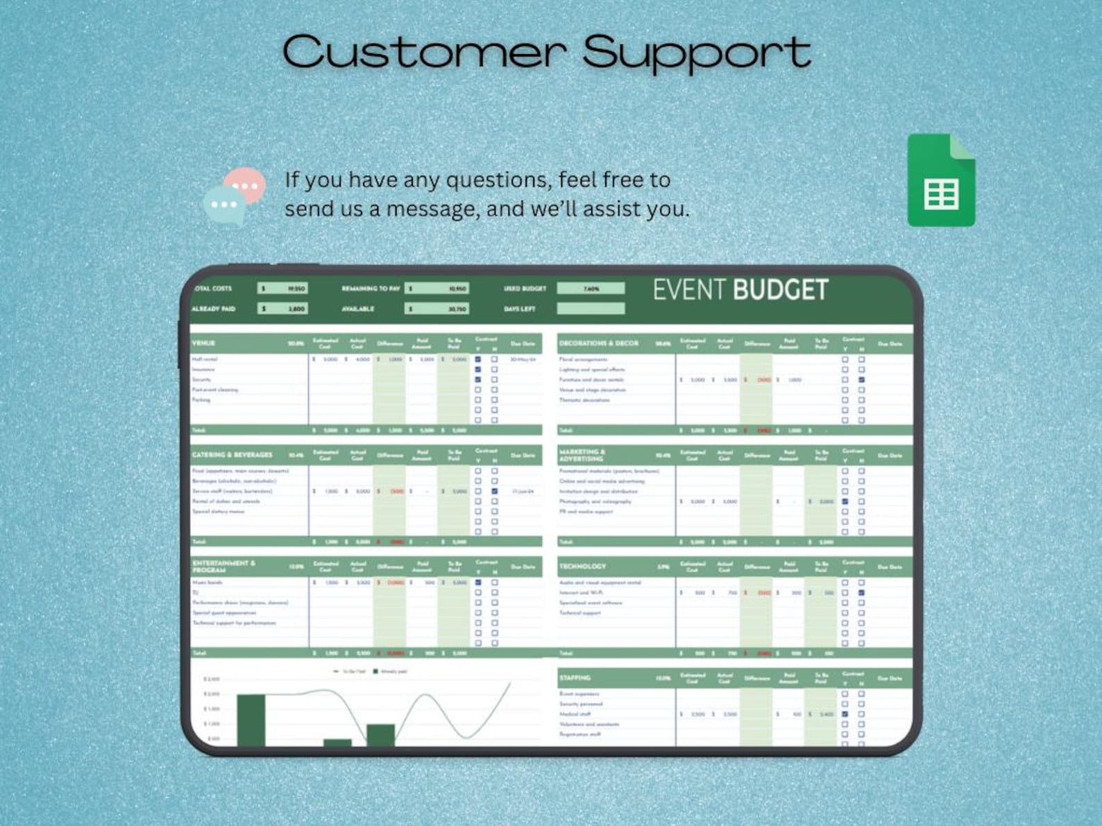Event Budget Planner Spreadsheet Template | Instant Download | Google ...