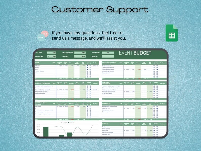 Event Budget Planner Spreadsheet Template | Instant Download | Google ...