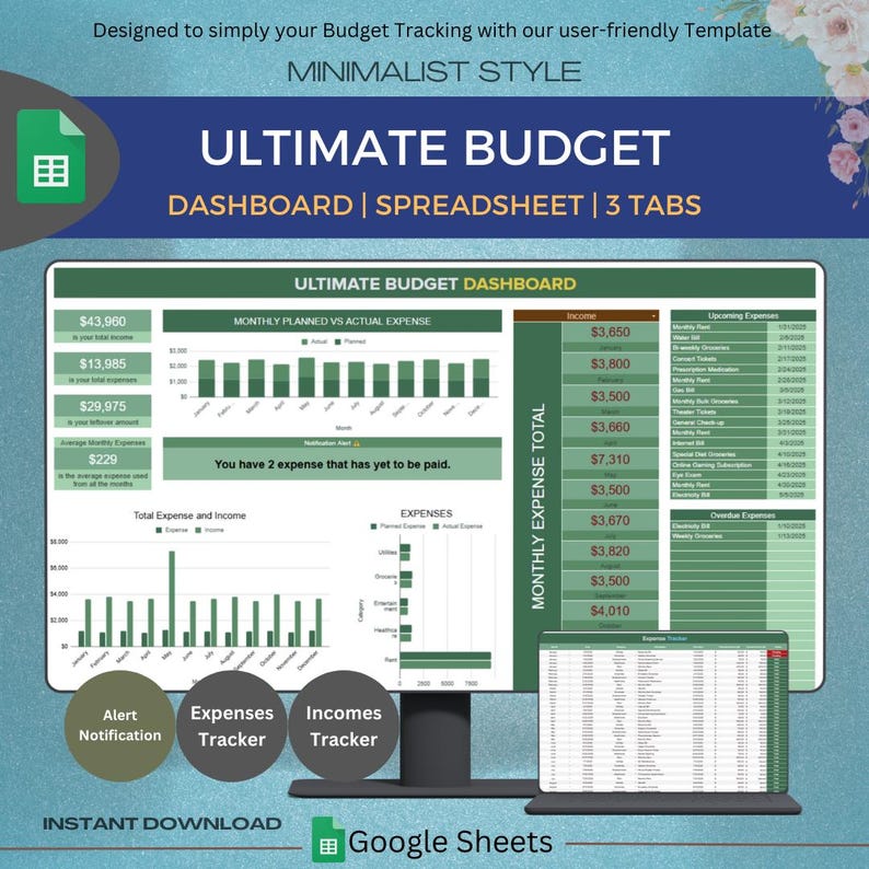 Ultimate Monthly Budget Spreadsheet Google Sheets 2025 Budget Planner ...