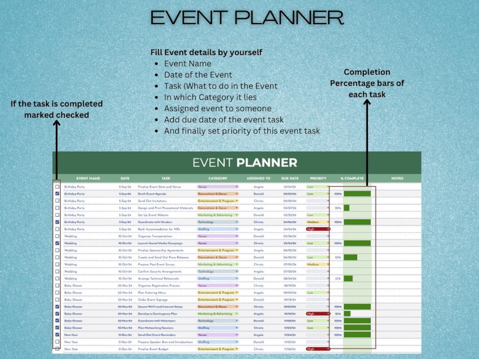 Event Budget Planner Spreadsheet Template | Instant Download | Google ...