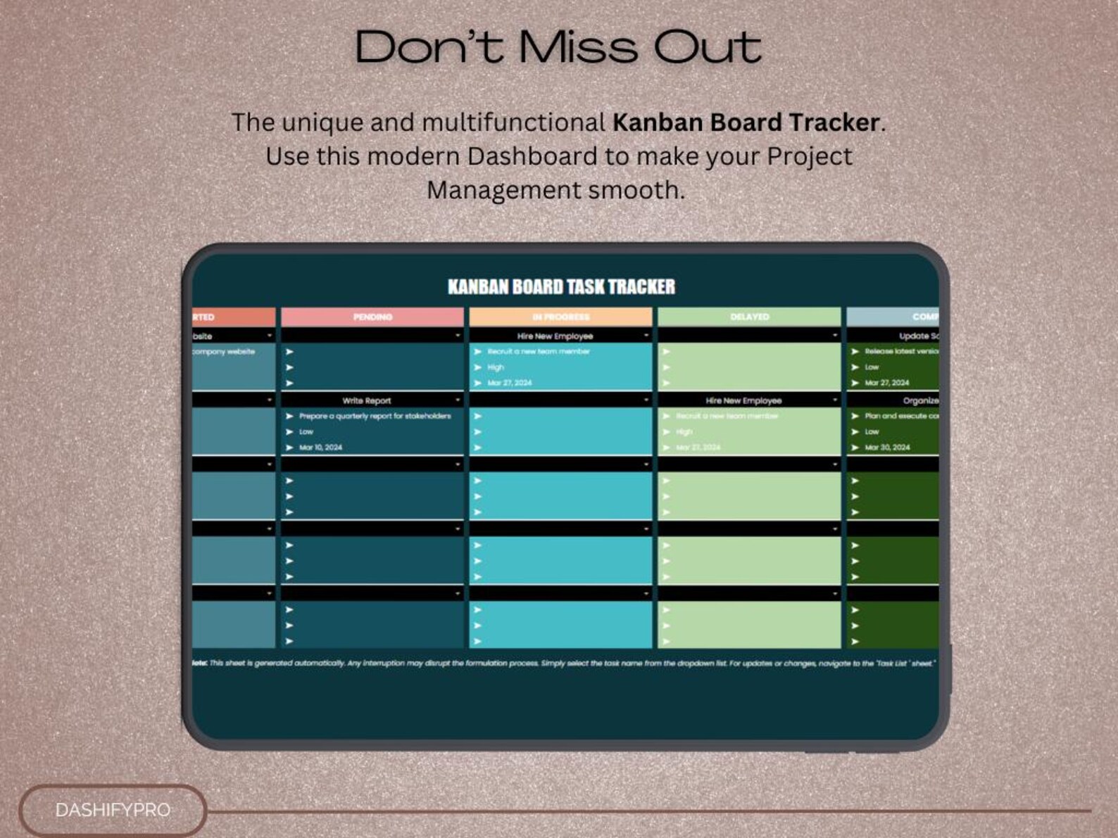 Kanban Board Task Tracker for Small Business Project Planning To-do ...