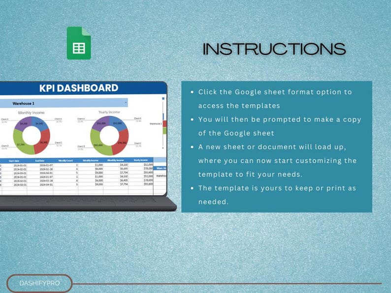 Business KPI Tracker Dashboard - Weekly Monthly Yearly Income Tracker ...