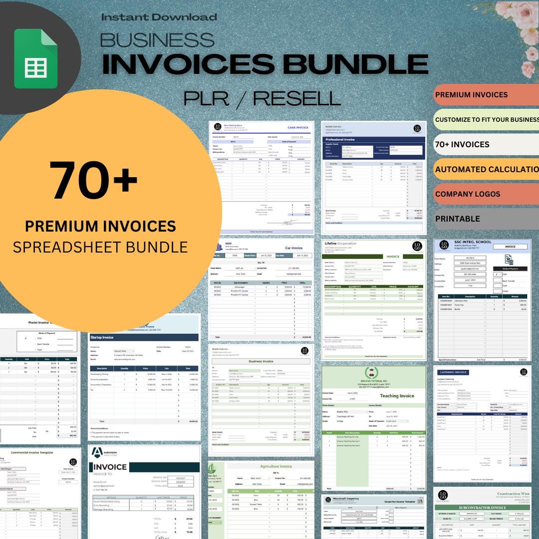 70+ Ultimate Invoice Bundle Professionally Designed Invoice Templates ...