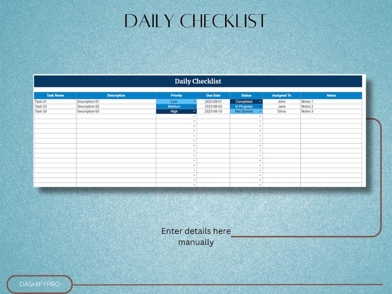 Daily Weekly Monthly to Do List Tracker | Spreadsheet | Excel ...