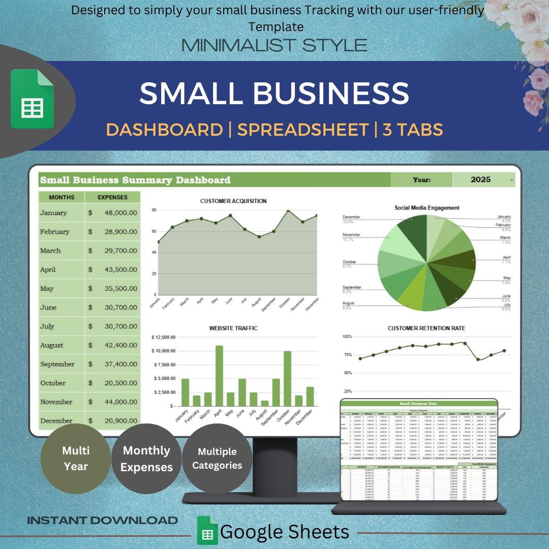 Small Business Tracker Google Sheets | Bookkeeping Spreadsheet ...