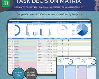Eisenhower Matrix Google Sheets Decision Matrix Spreadsheet Task ...