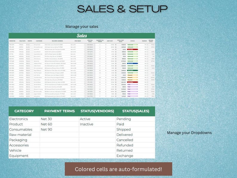 Sales & Inventory Dashboard Google Sheets Template Small Business ...