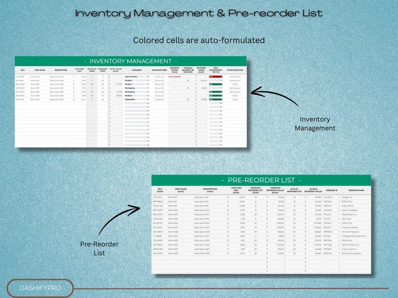 Sales & Inventory Dashboard Google Sheets Template Small Business ...