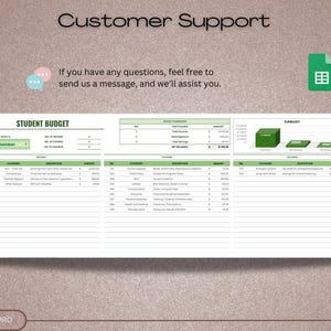 Budget for Students Spreadsheet Google Sheets Template Digital Academic ...