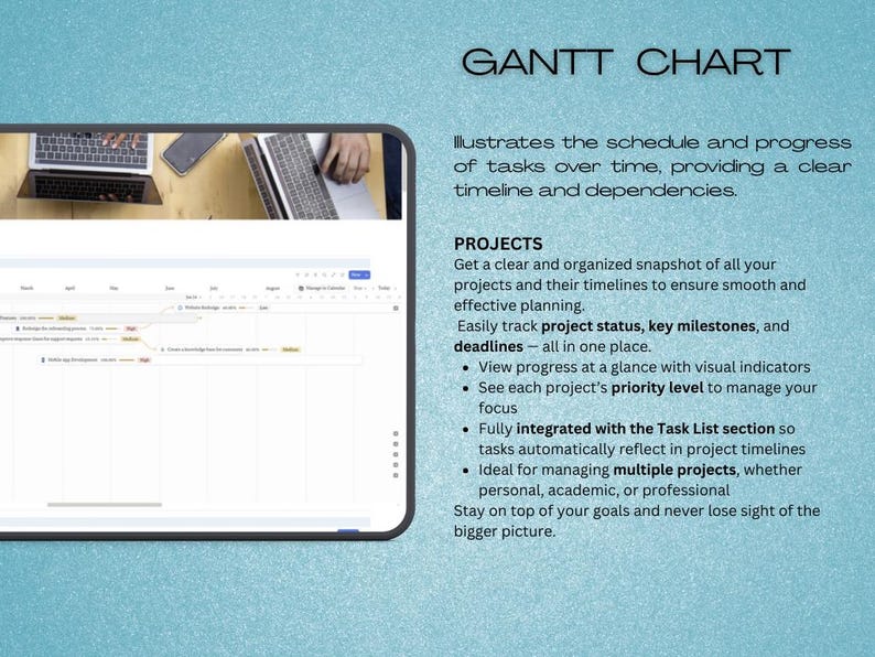 Project Management Notion Template, Project Planner Notion Templates ...