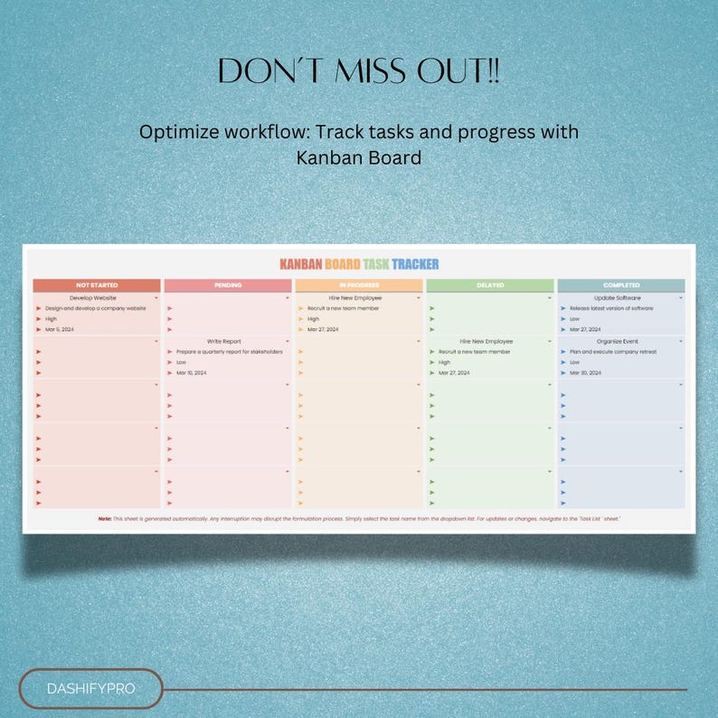 Kanban Board Tracker for Small Business Project Planning To-do List ...