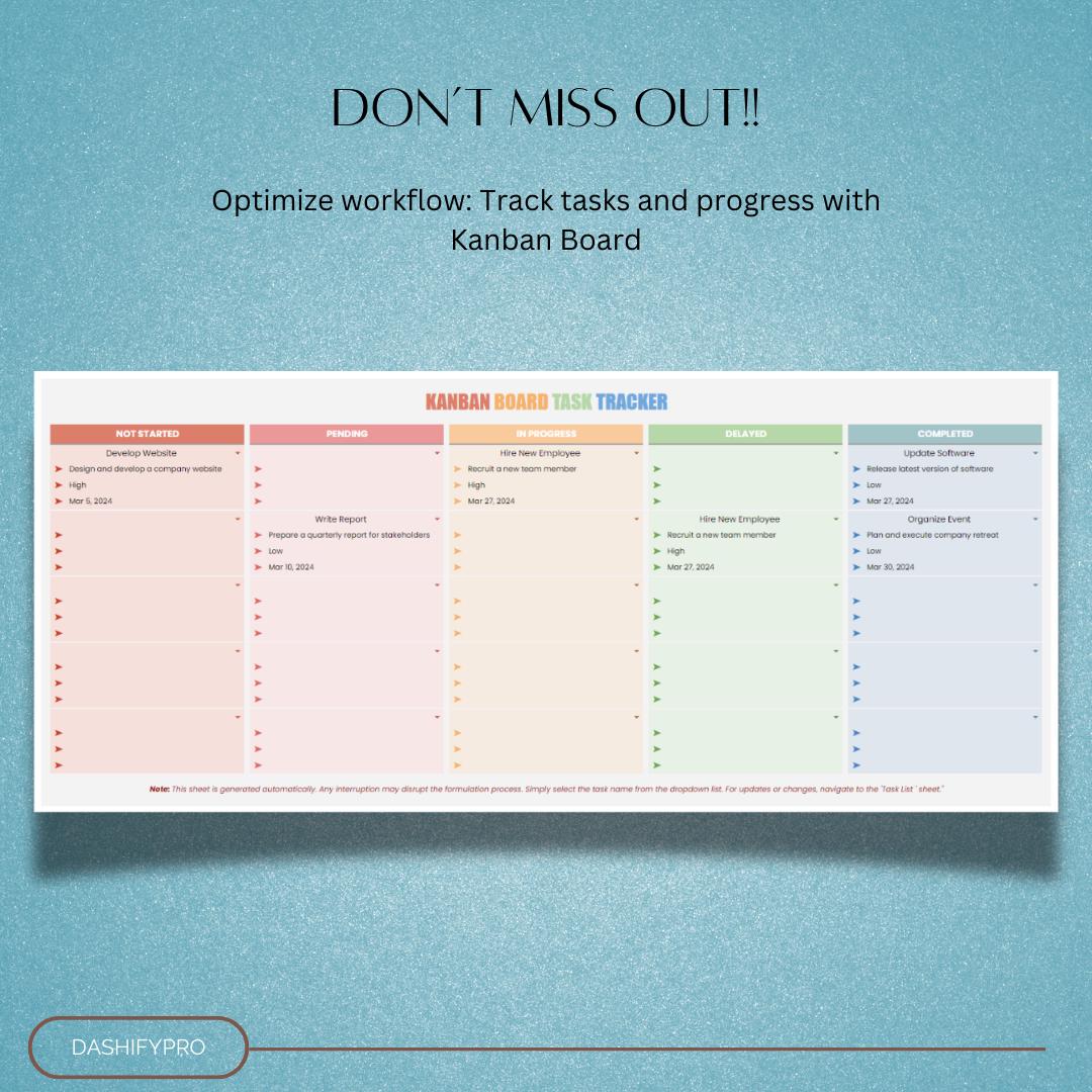 Kanban Board Tracker for Small Business Project Planning To-do List ...