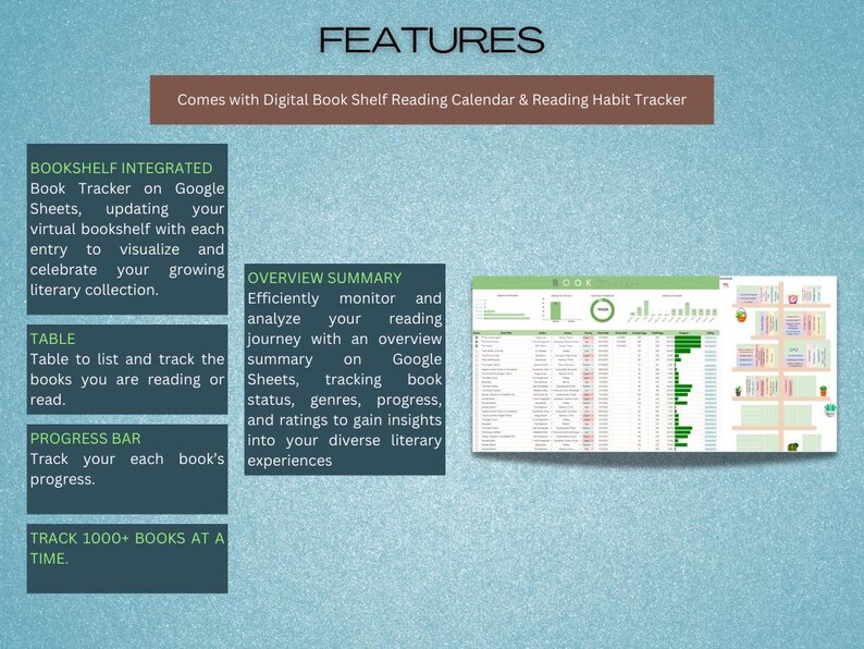 Book Tracker Digital Reading Journal, Digital Bookshelf, Reading Habit ...