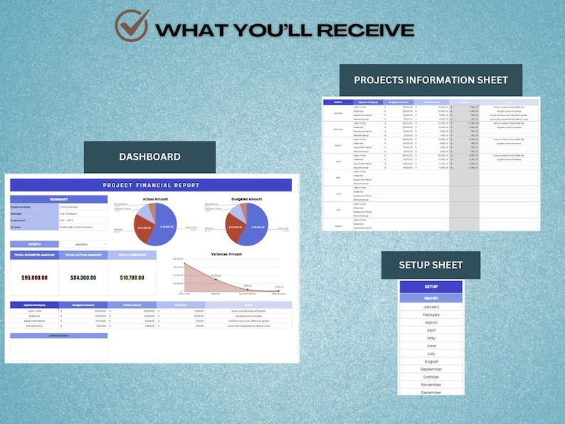 Project Budget Report Dashboard Spreadsheet | Project Cost Matrix ...