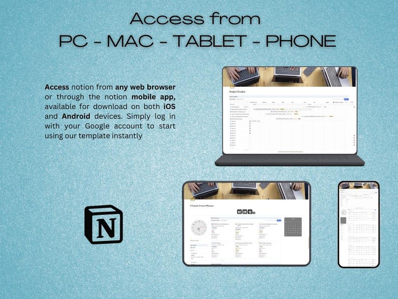 Project Management Notion Template, Project Planner Notion Templates ...