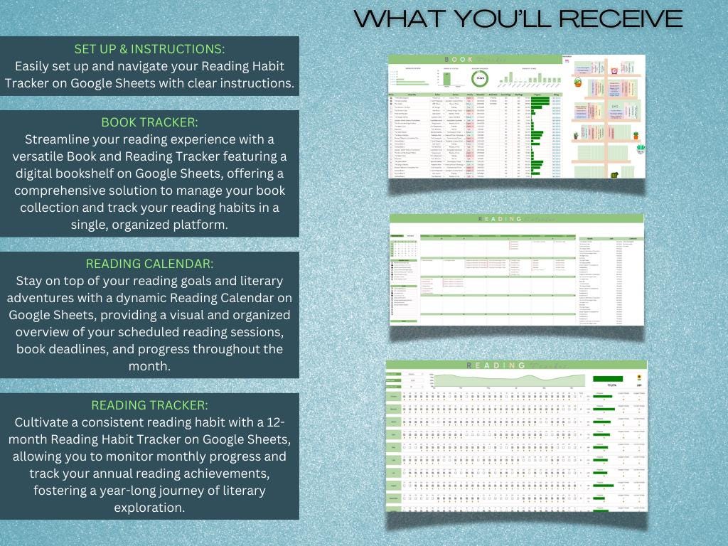 Book Tracker Digital Reading Journal, Digital Bookshelf, Reading Habit ...