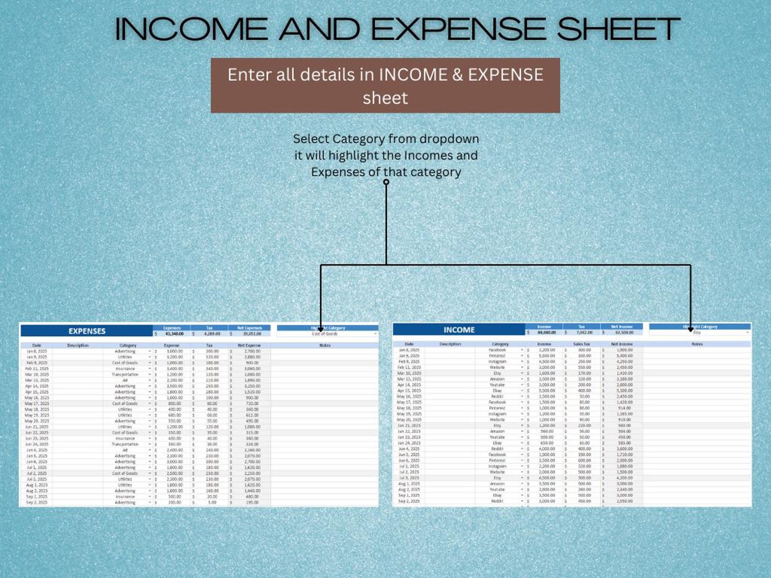 2025 Ultimate Budget & Saving Tracker Spreadsheet, Goal Tracker, Tax ...