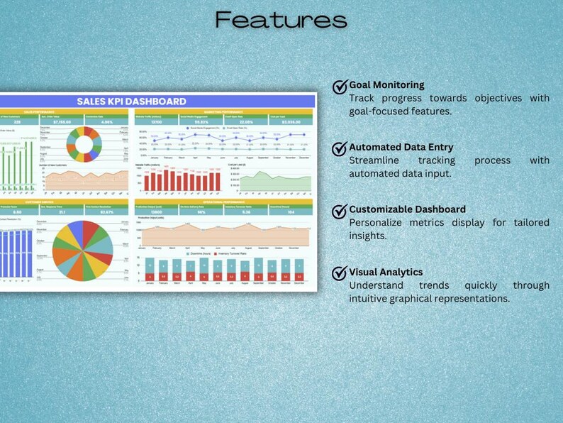 Sales Performance KPI Tracker Template | Track Sales Metrics & Goals ...