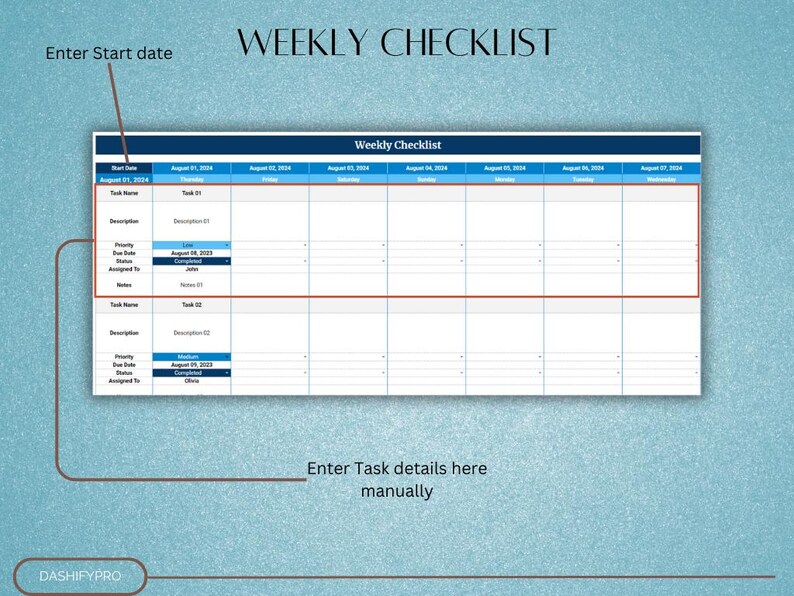 Daily Weekly Monthly to Do List Tracker | Spreadsheet | Excel ...