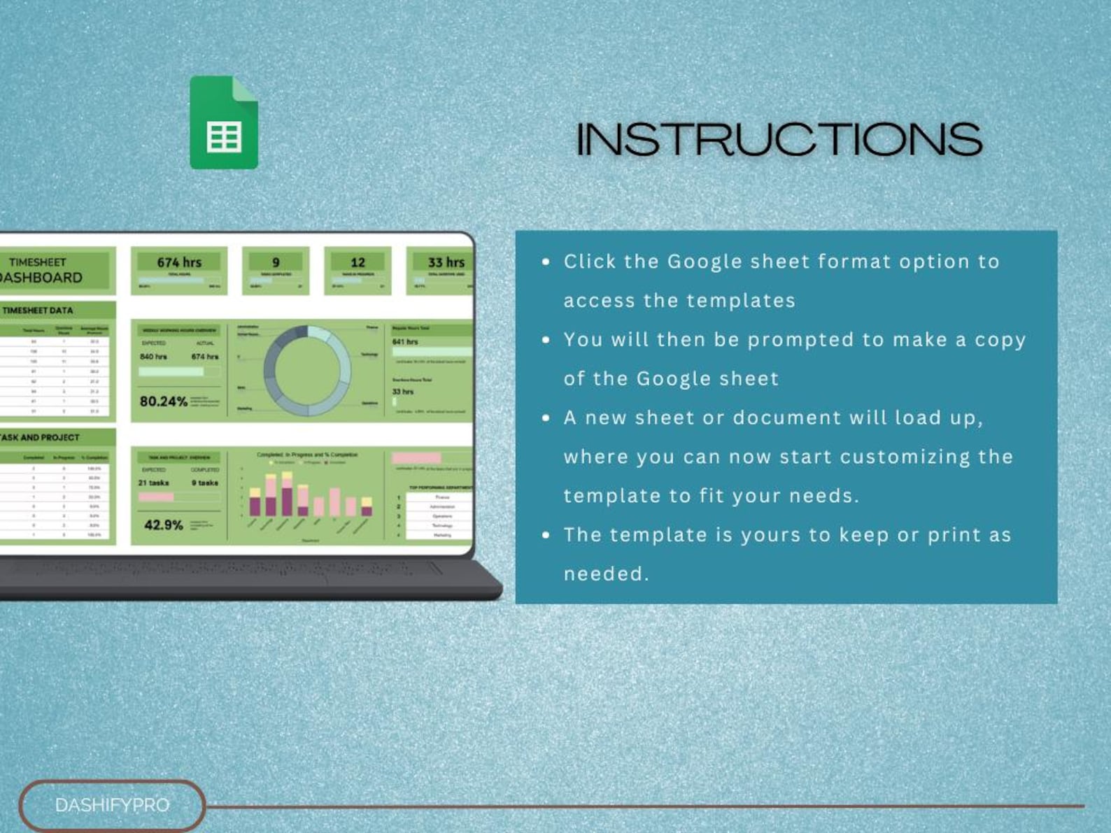 Timesheet Dashboard Template, Enhance Decision Making, Employee ...