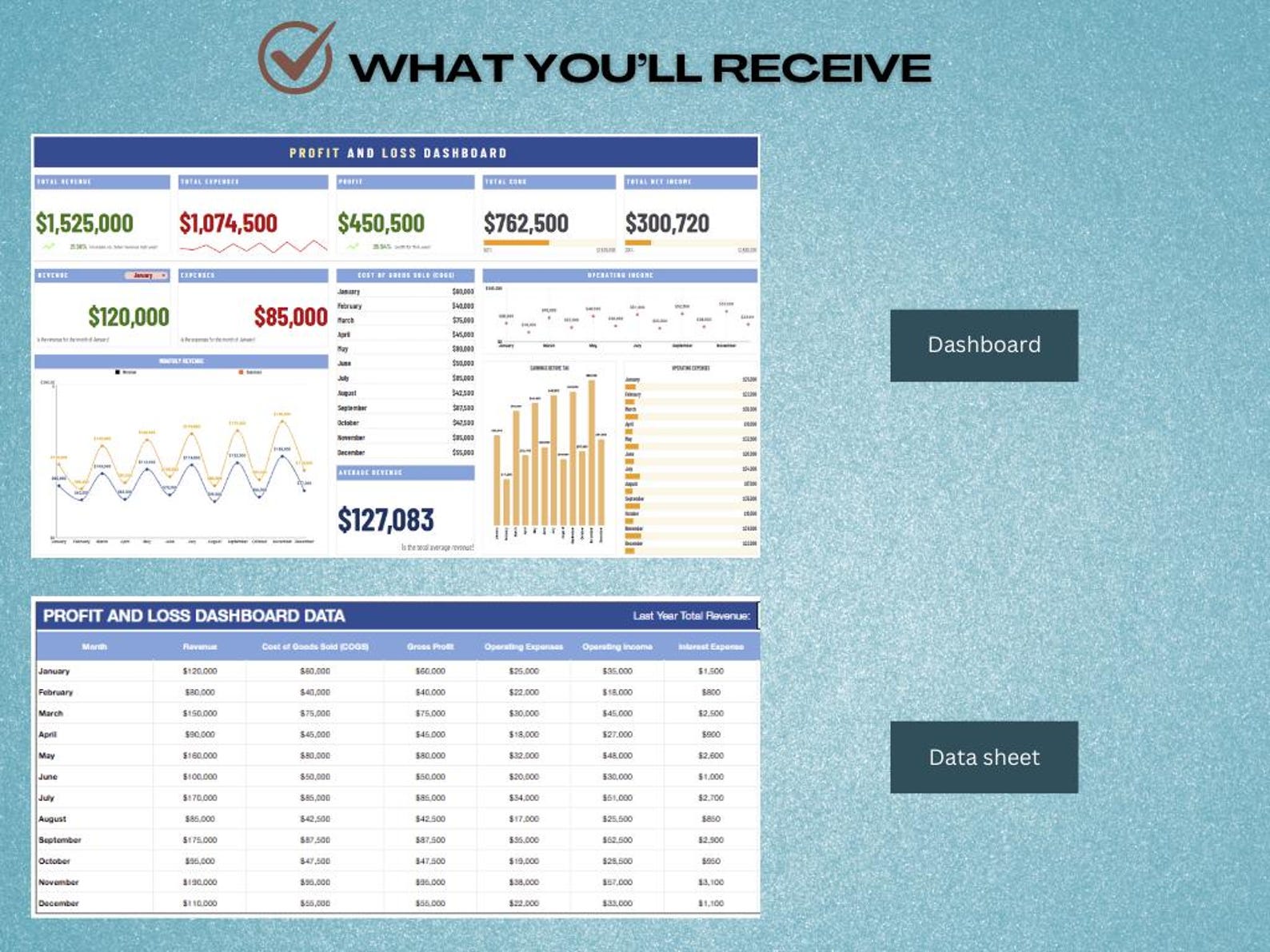 Profit and Loss Dashboard Google Sheets: P and L Statement, Profit ...