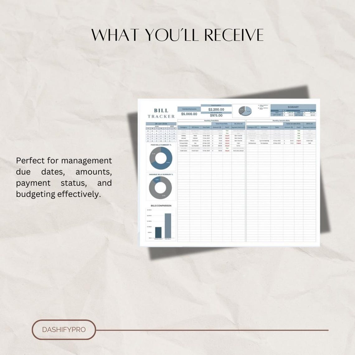 Bill Tracker Spreadsheet Google Sheets Excel Bill Calendar Monthly ...