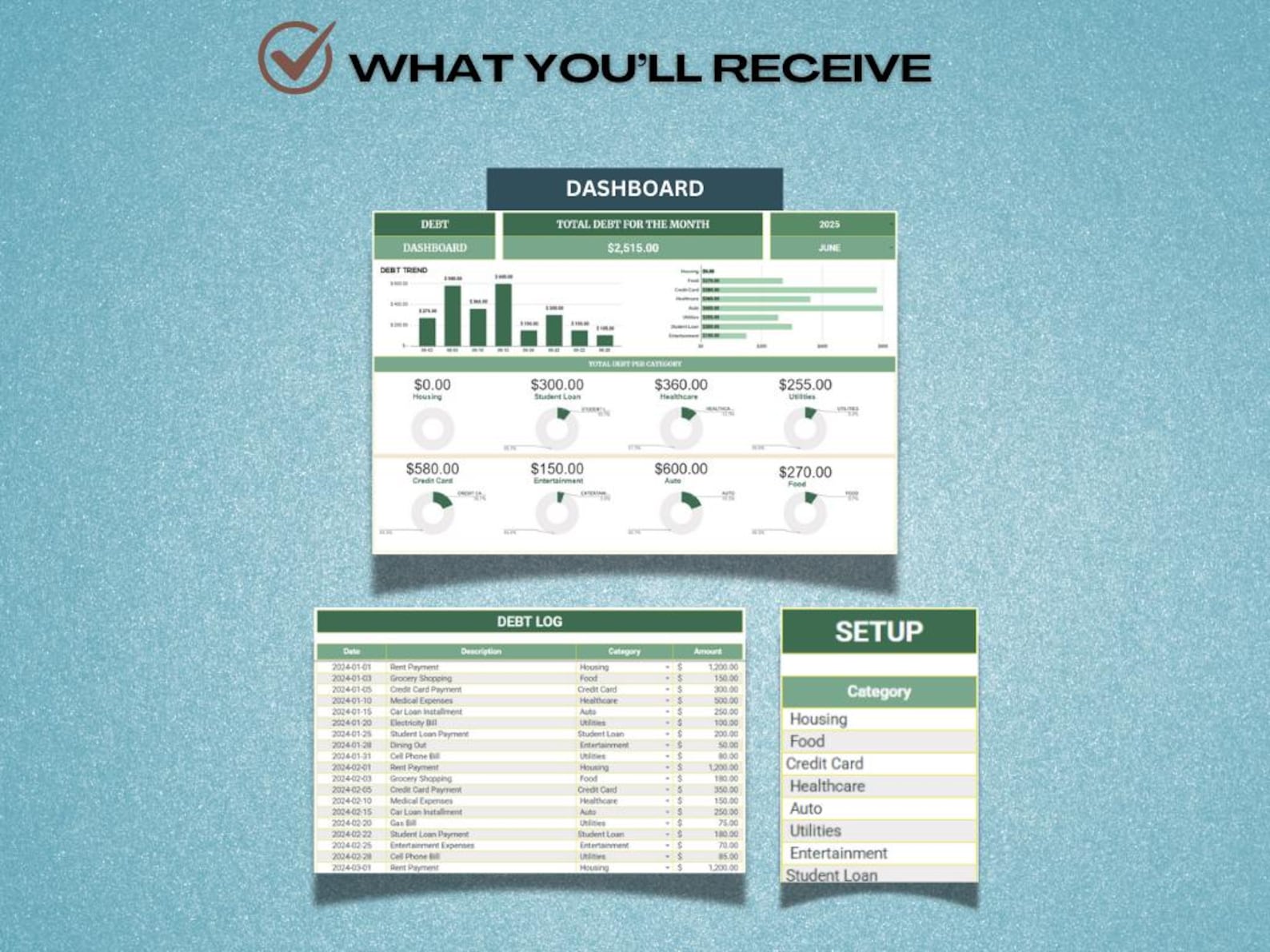 Ultimate Debt Tracker Spreadsheet Debt Payoff Template Debt Dashboard ...