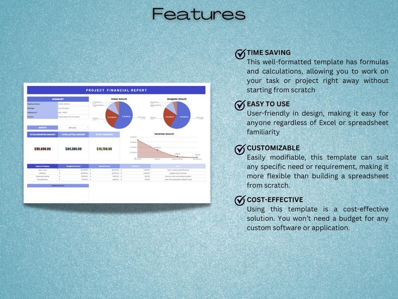 Project Budget Report Dashboard Spreadsheet | Project Cost Matrix ...